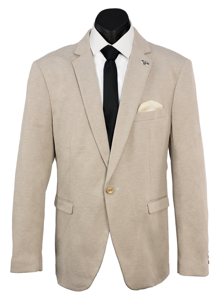 Isaac Stretch Jersey Sports Jacket - Beige – Boulvandre Pty Ltd