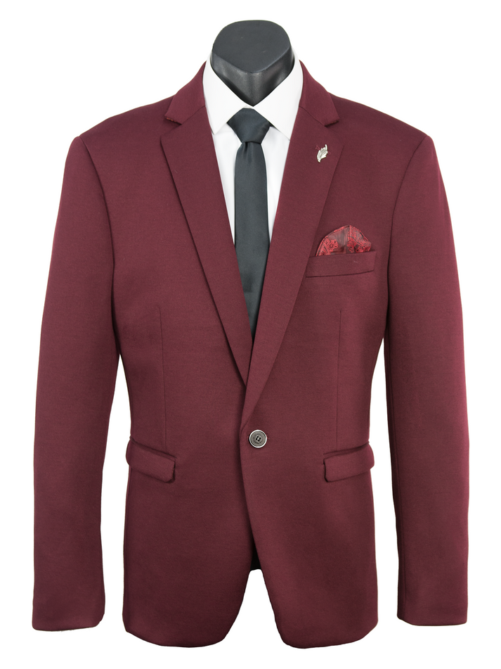 Isaac Stretch Jersey Sports Jacket - Burgundy – Boulvandre Pty Ltd