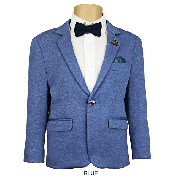 Isaac Stretch Jersey Slim Boys Sports Jacket - Blue – Boulvandre Pty Ltd