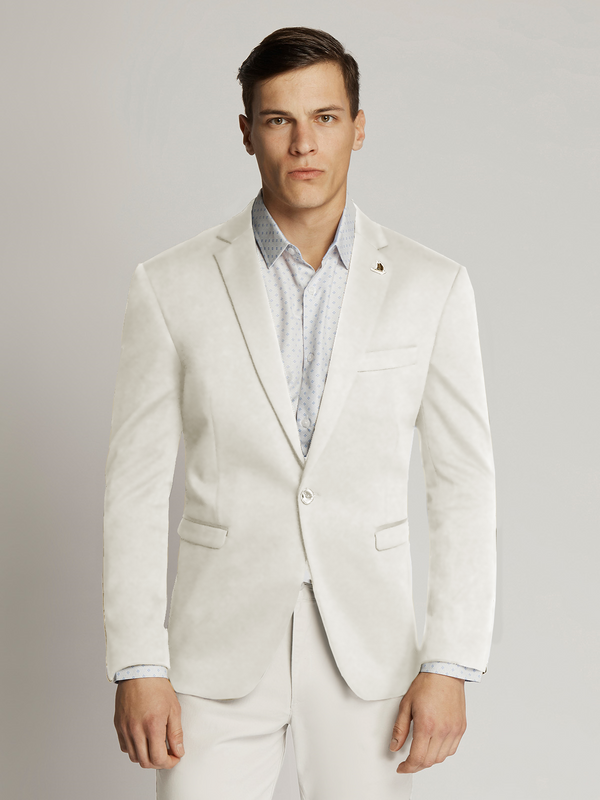 Isaac Stretch Jersey Sports Jacket - White – Boulvandre Pty Ltd