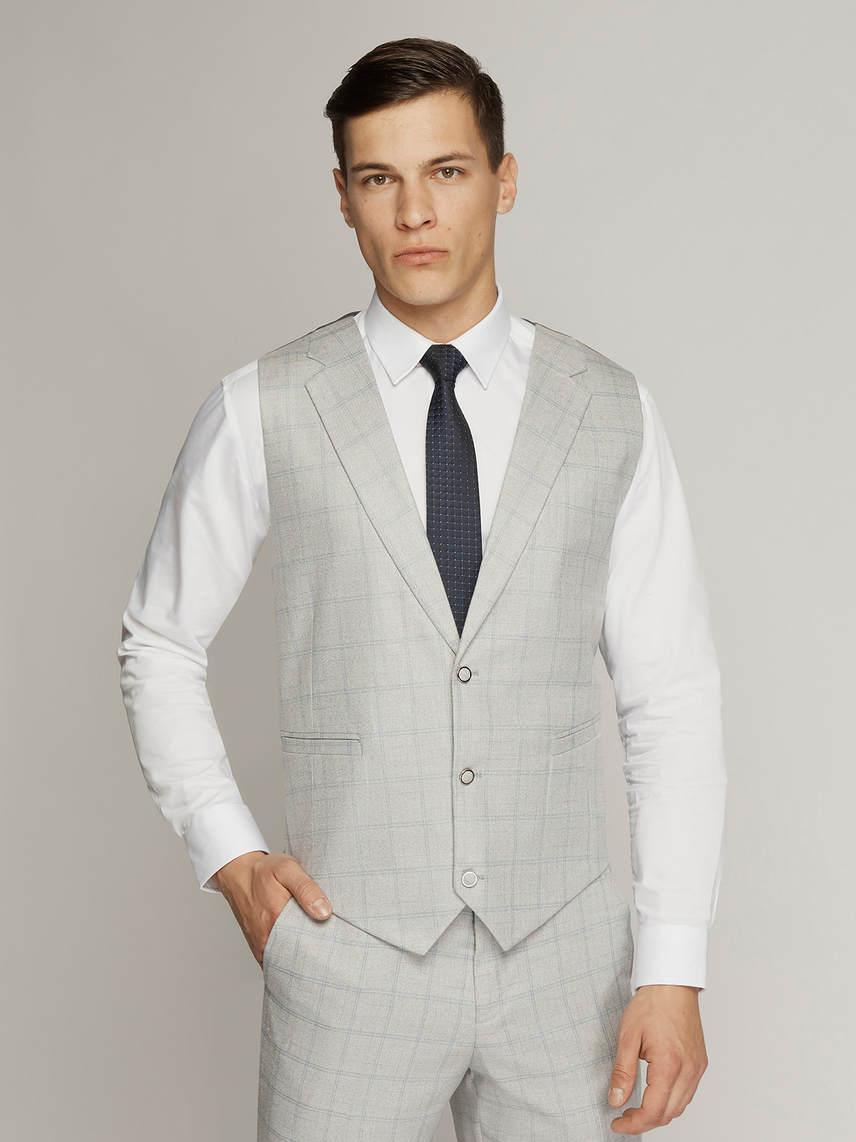 Langcaster Windowpane Check Vest (WITH LAPEL) – Boulvandre Pty Ltd